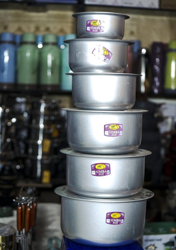 SIMBA POT Aluminum Cookware Set – 6-Piece Stackable with Lion Branding ...